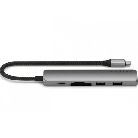 HUB Satechi 6-in-1 USB-C Slim Multiport Adapter 4K Space Gray (ST-P6SM ...