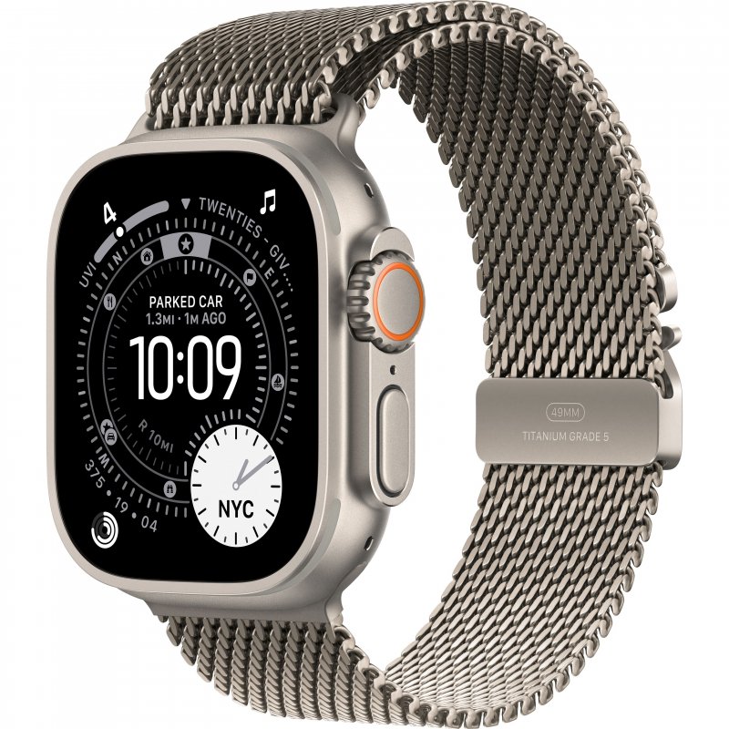 Apple Watch Ultra 3 49mm (GPS+LTE) Natural Titanium Case with Natural ...